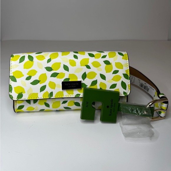 kate spade | Bags | Kate Spade Leather Fap Top Belt Bag Lemon Print ...